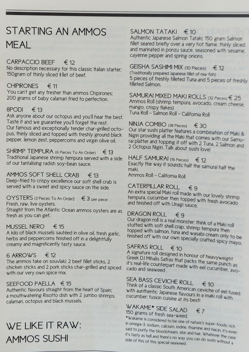 Ammos | Restaurants and Bars | wiz cyprus guide